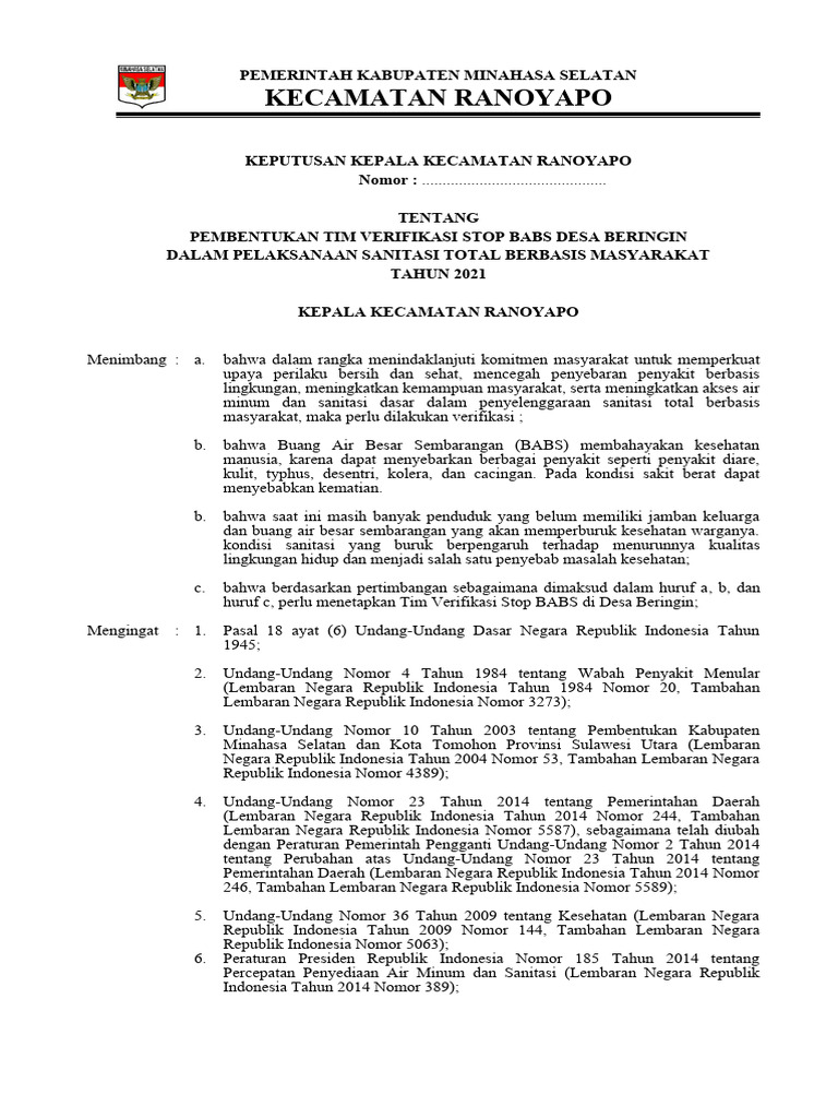 Tim Verifikasi Stop BABS Desa Beringin | PDF