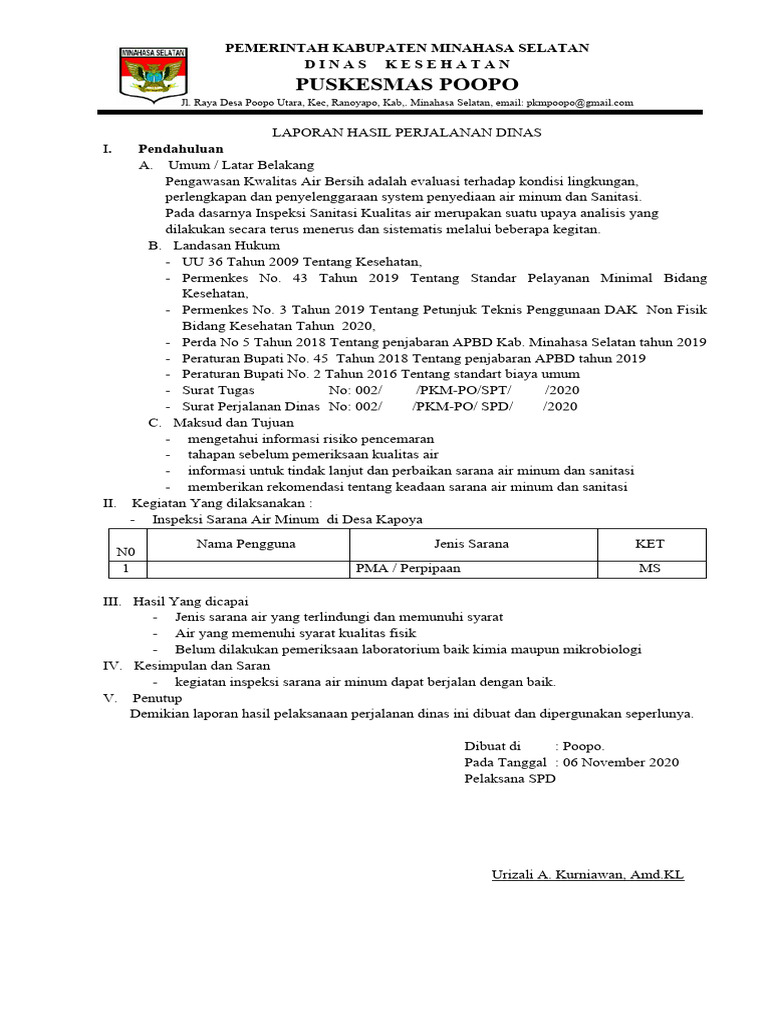 LPD PEMANTAUAN Sarana AIR MINUM | PDF