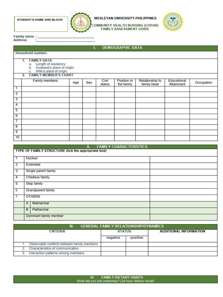 Family Assessment Tool Copar | PDF | Public Health