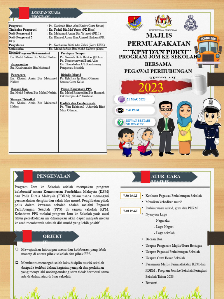 Buku Program Jom Ke Sekolah SK Jenalik 2023 | PDF