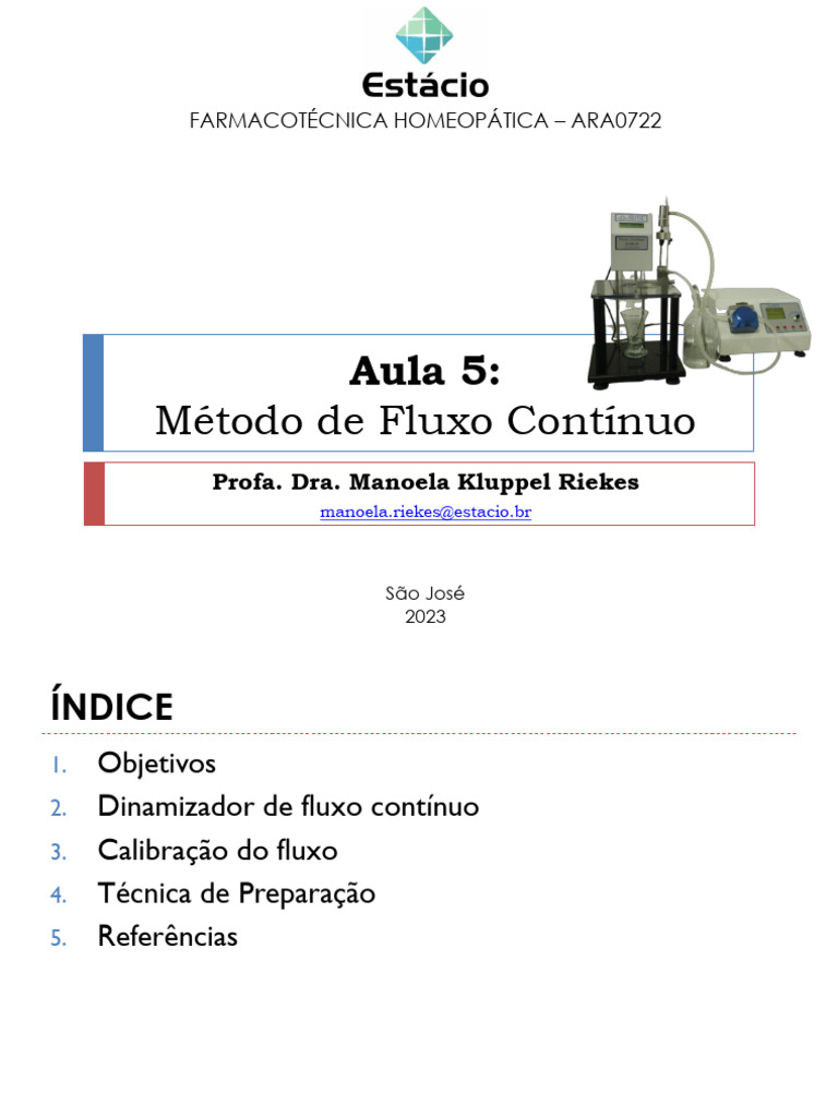 Aula 5. Método de Fluxo Contínuo | PDF | Motores | Tempo
