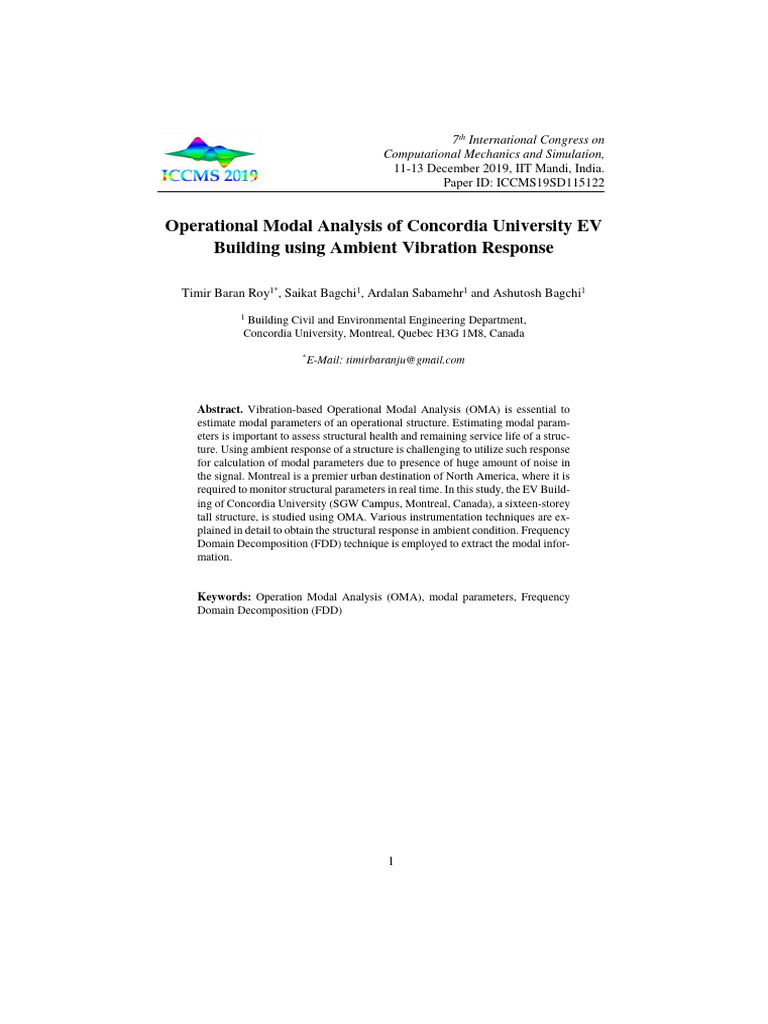2019 - (PC) - Operational Modal Analysis of Concordia University EV ...