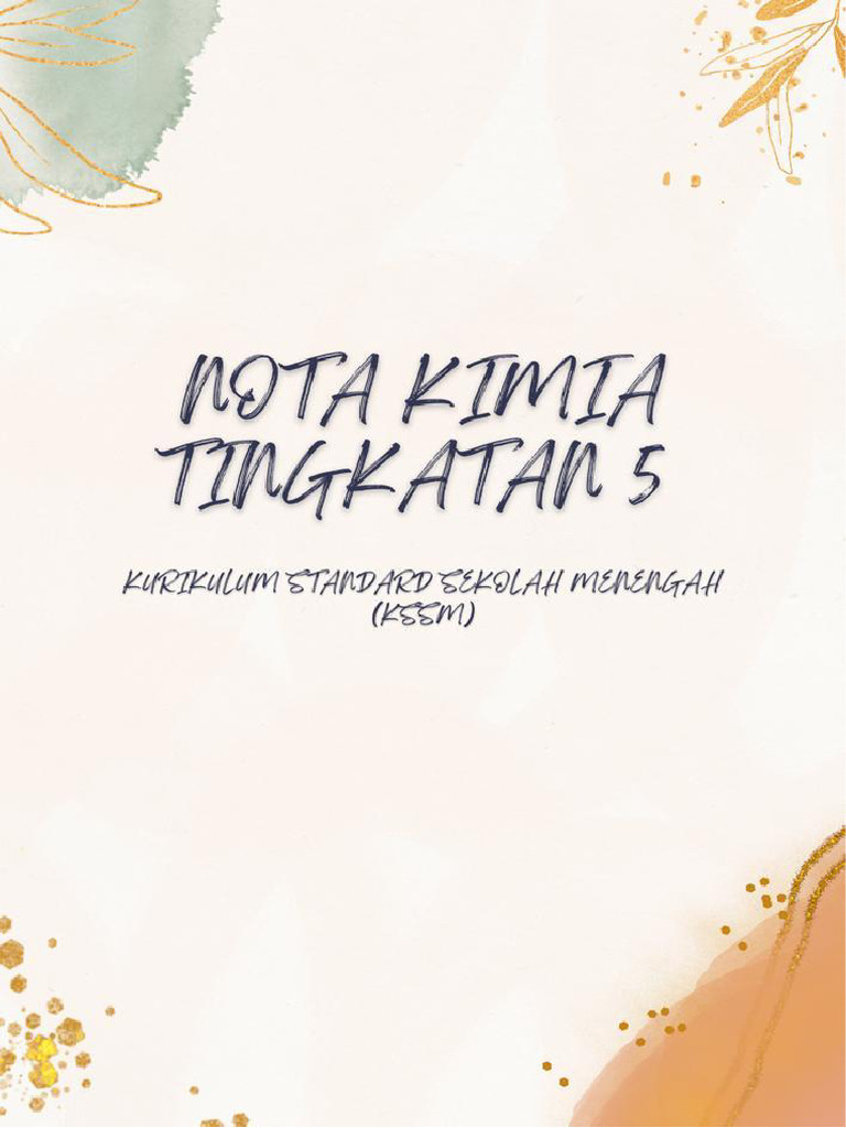 Nota Kimia Tingkatan 5 | PDF