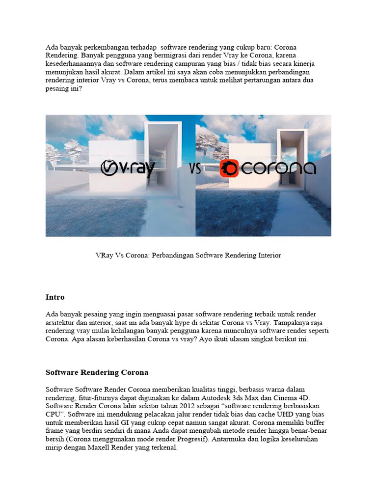 vray vs corona | PDF