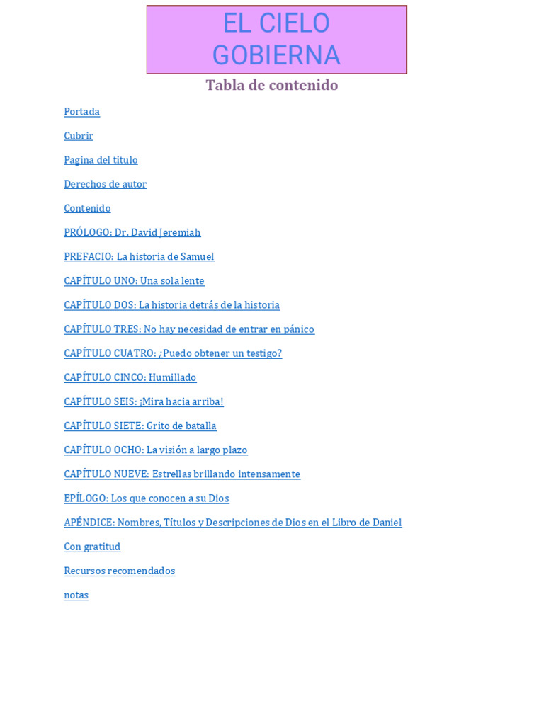 Nancy Demoss Wolgemouth El Cielo Gobierna | PDF | Daniel (figura ...