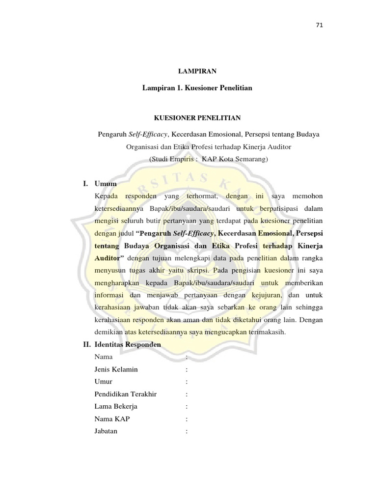 Kuisioner 1 - Nandhita 2022 - Self Efficacy | PDF Kuisioner 1 - Nandhita 2022 - Self Efficacy | PDF