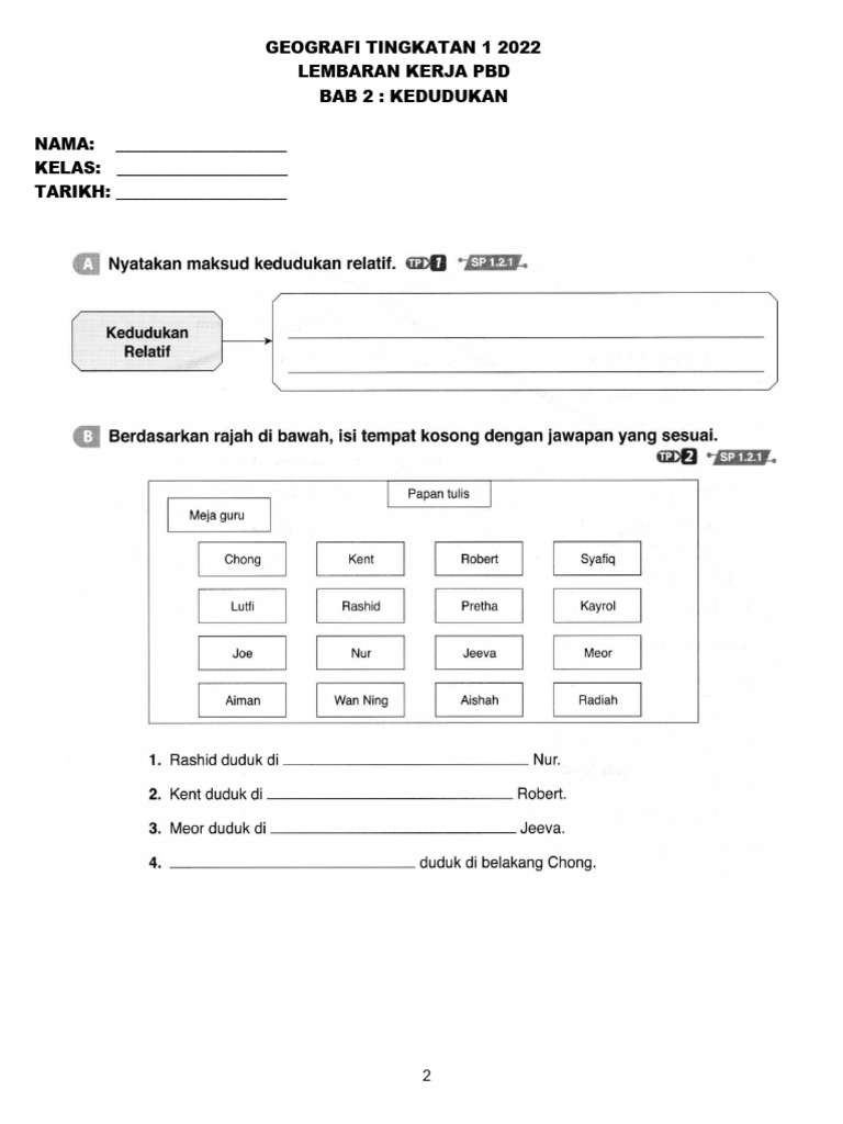 Latihan Geo Bab 2 t1 | PDF