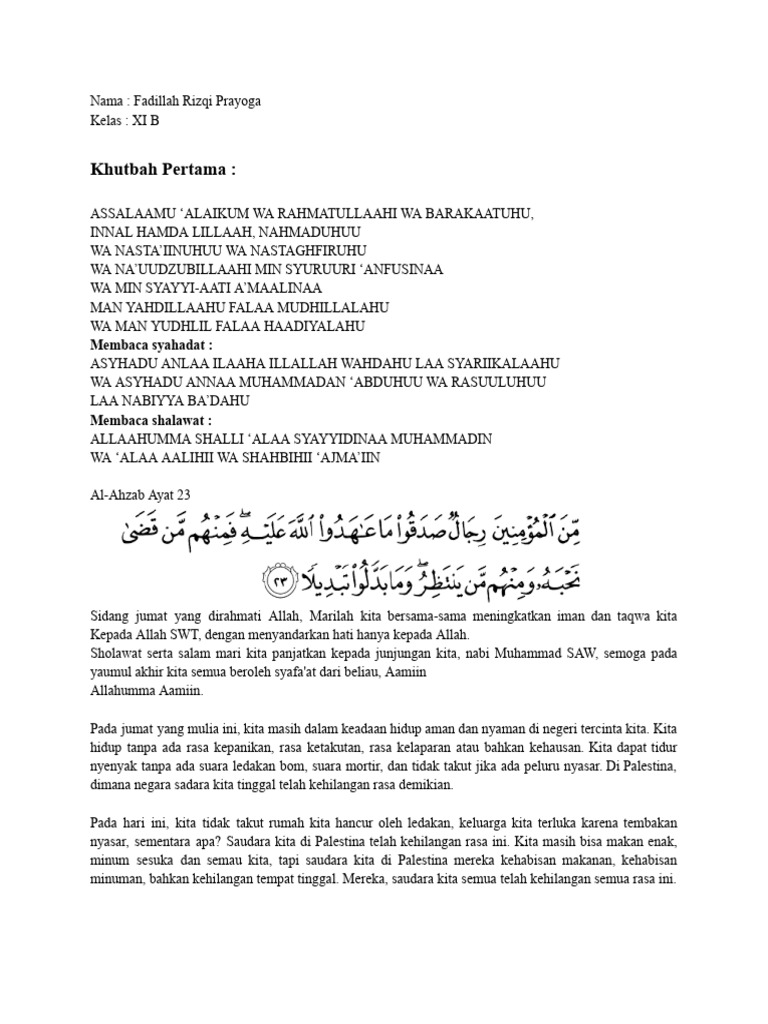 Contoh Khutbah Jumat | PDF