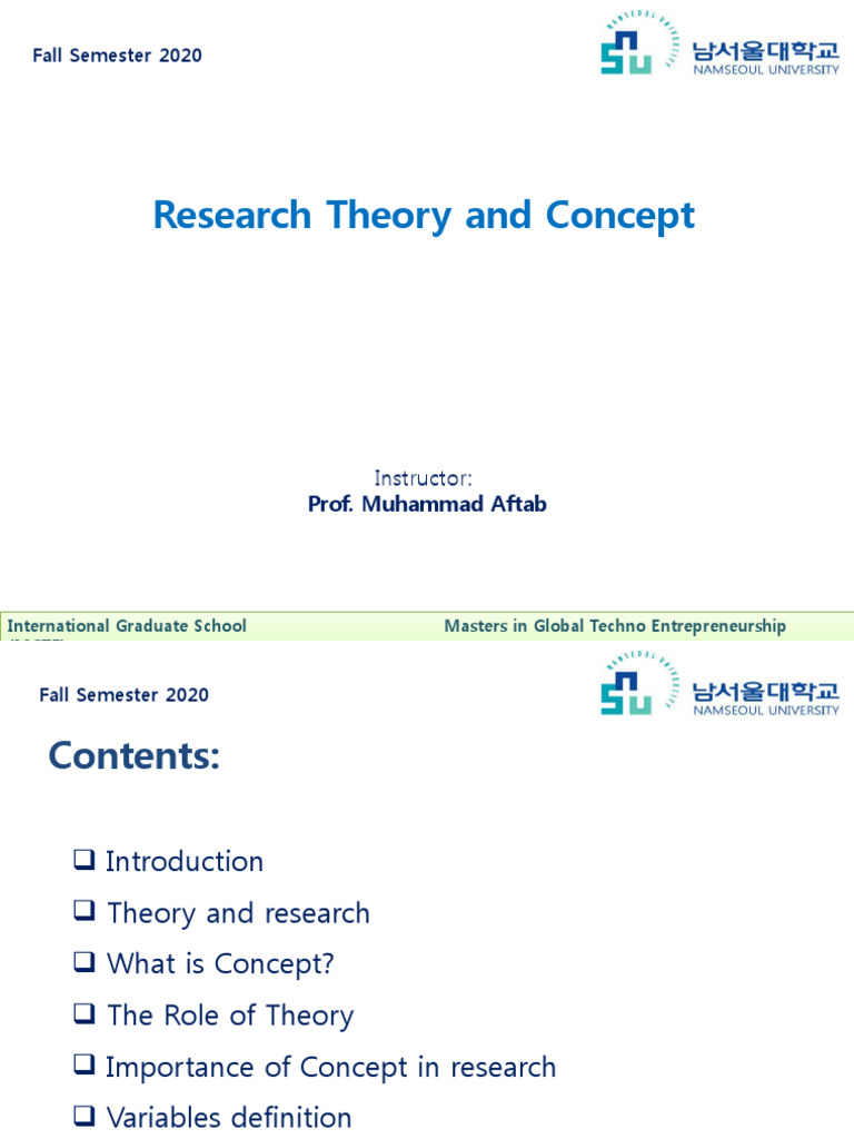 Research Theory and Concepts Overview | PDF | Theory | Concept