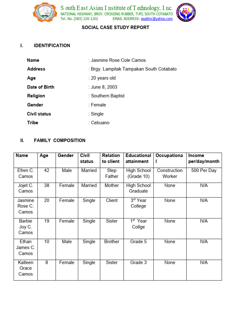 My Case Study Report | PDF | Psychology | Behavioural Sciences