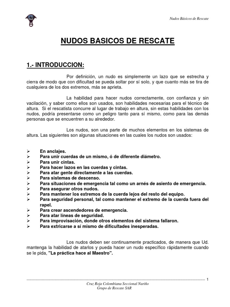 nudos-basicos-de-rescate | PDF | Nudo | Cuerda