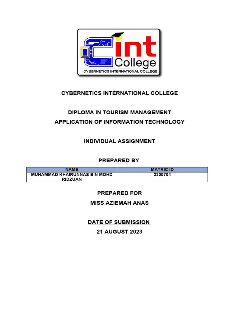 Cybernetics International College: Name Matric Id Muhammad Khairunnas ...