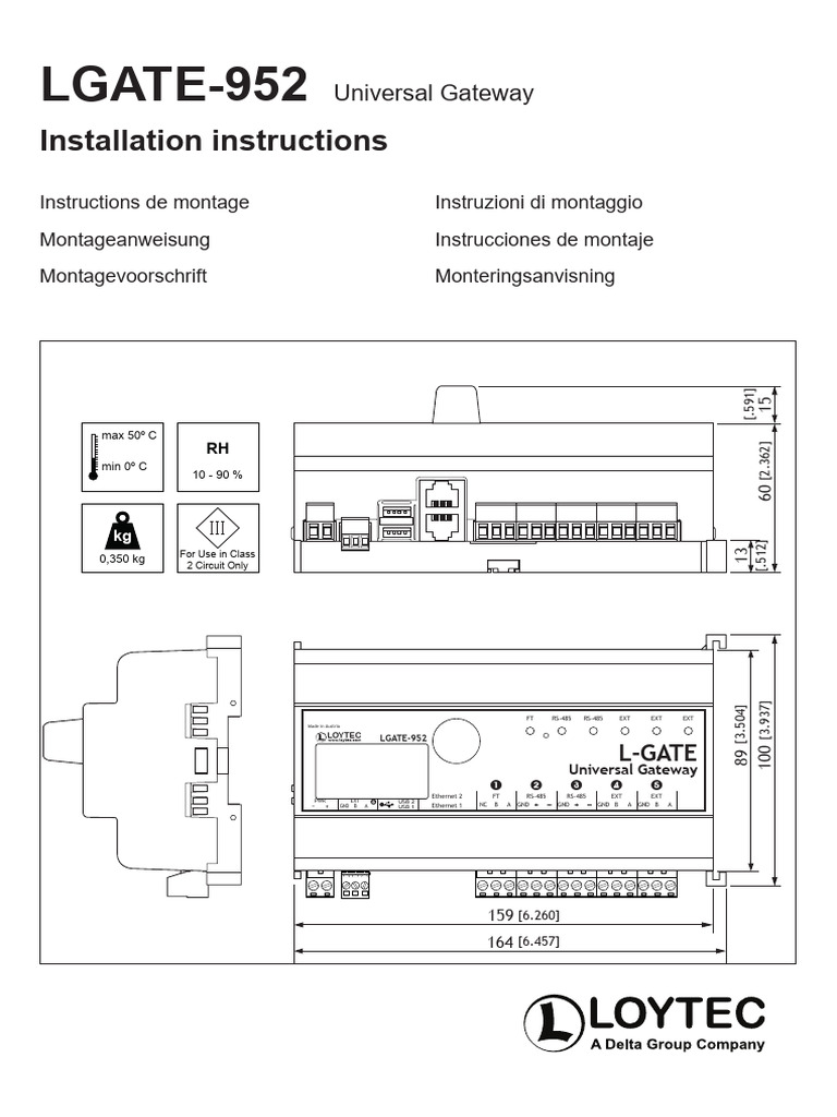 LGATE 952 InstallationSheet - Web | PDF
