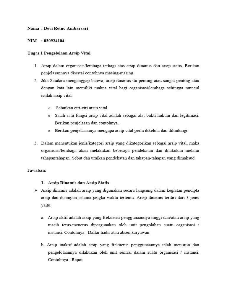 Pengelolaan dan Ciri Arsip Vital | PDF | Karier & Perkembangan