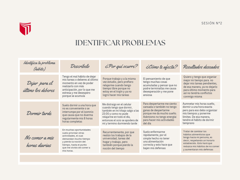 Identificando Problemas-Tutoría III | PDF | Dormir