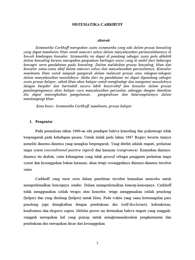 Sistematika Carkhuff | PDF | Sains & Matematika