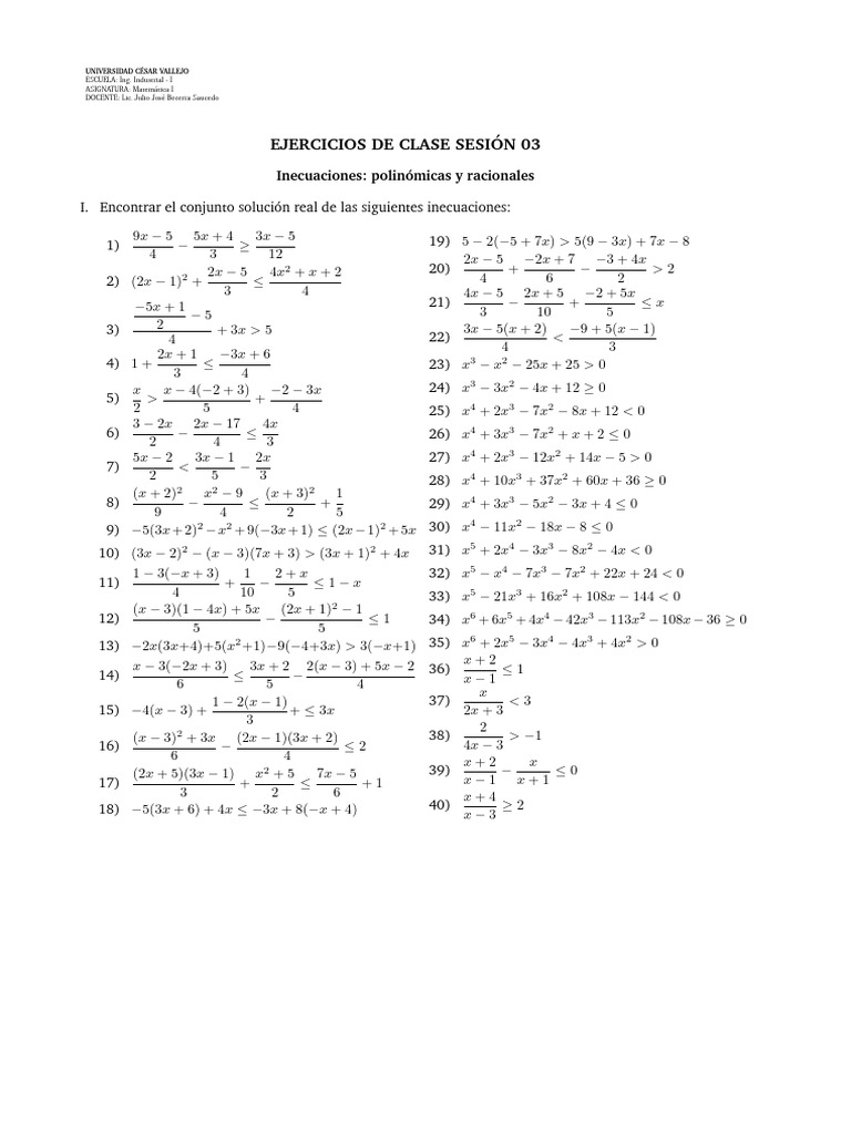 Ejercicios de Clase Sesión 04 | PDF