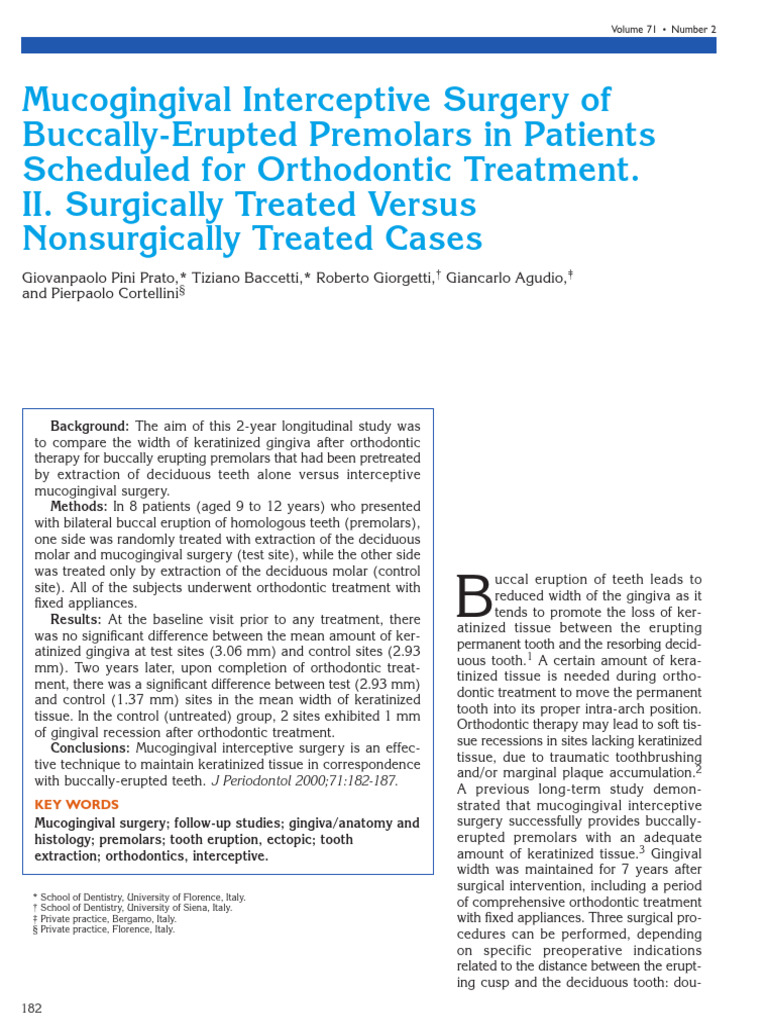 Cirugia Mucogingival Interceptiva Baccetti | PDF