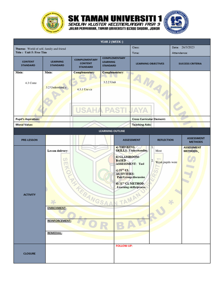E-RPH (Year 2) | PDF | Teachers | Learning