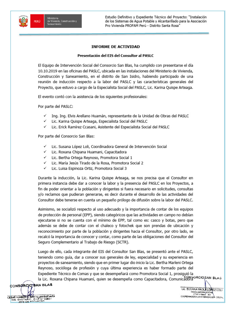 Informe de Actividad | PDF