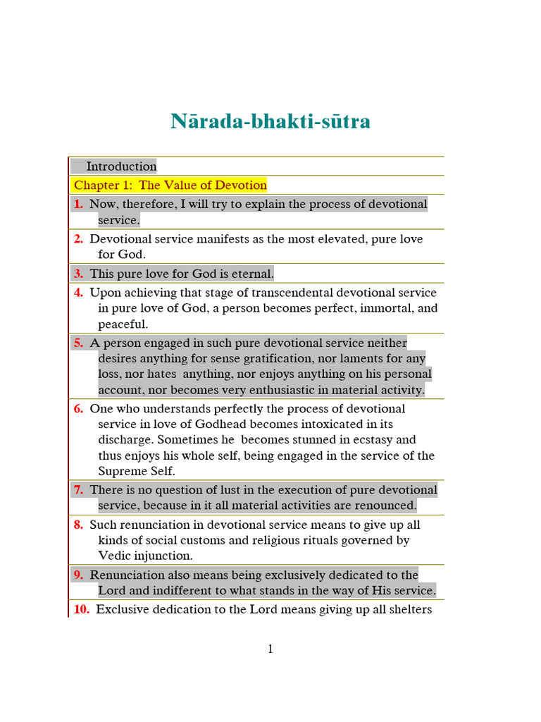 30 Narada-Bhakti-Sutra | Download Free PDF | Love | Bhakti