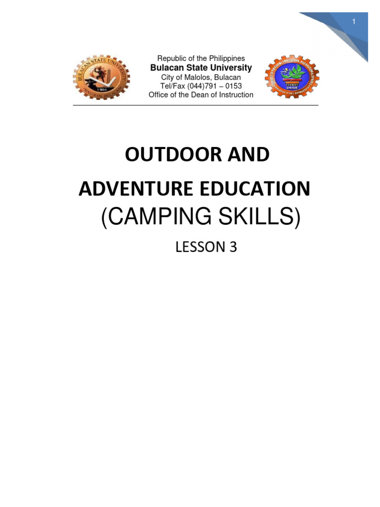 Lesson 3 Outdoor and Adventure Education | PDF