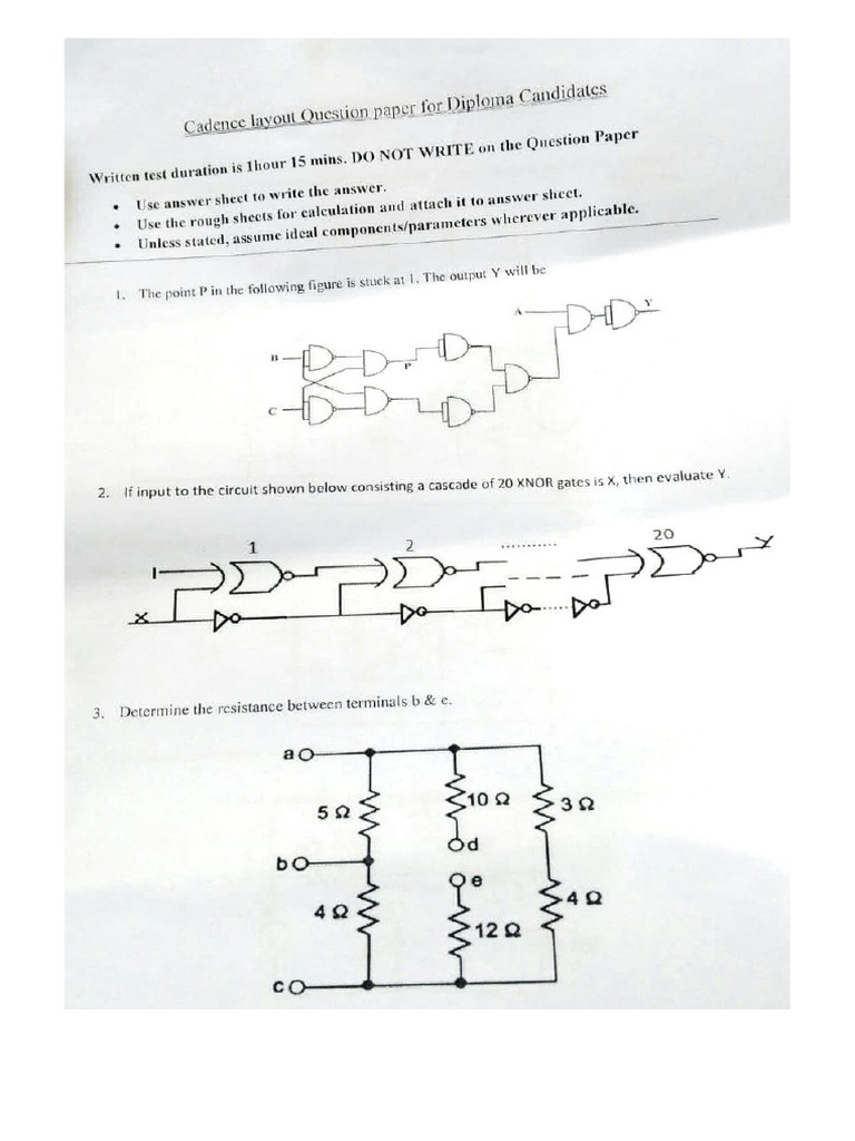 Cadence Written Test Paper 2018 | PDF