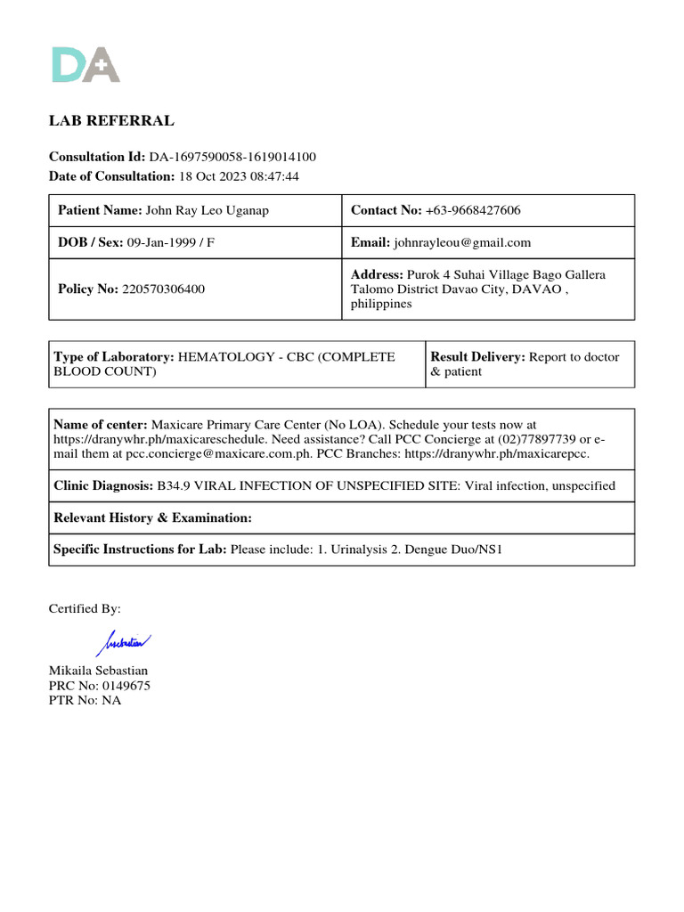Referral Document | PDF