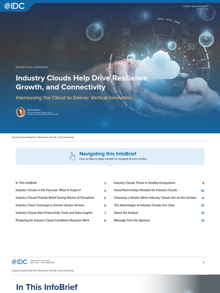 Idc Infobrief Industry Clouds 2023 | PDF | Cloud Computing | Artificial Intelligence