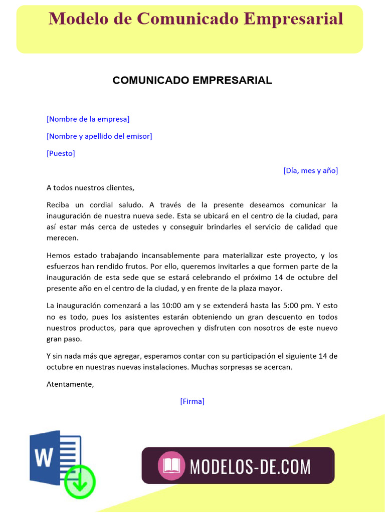 Comunicado Empresarial | PDF | Crecimiento personal y profesional