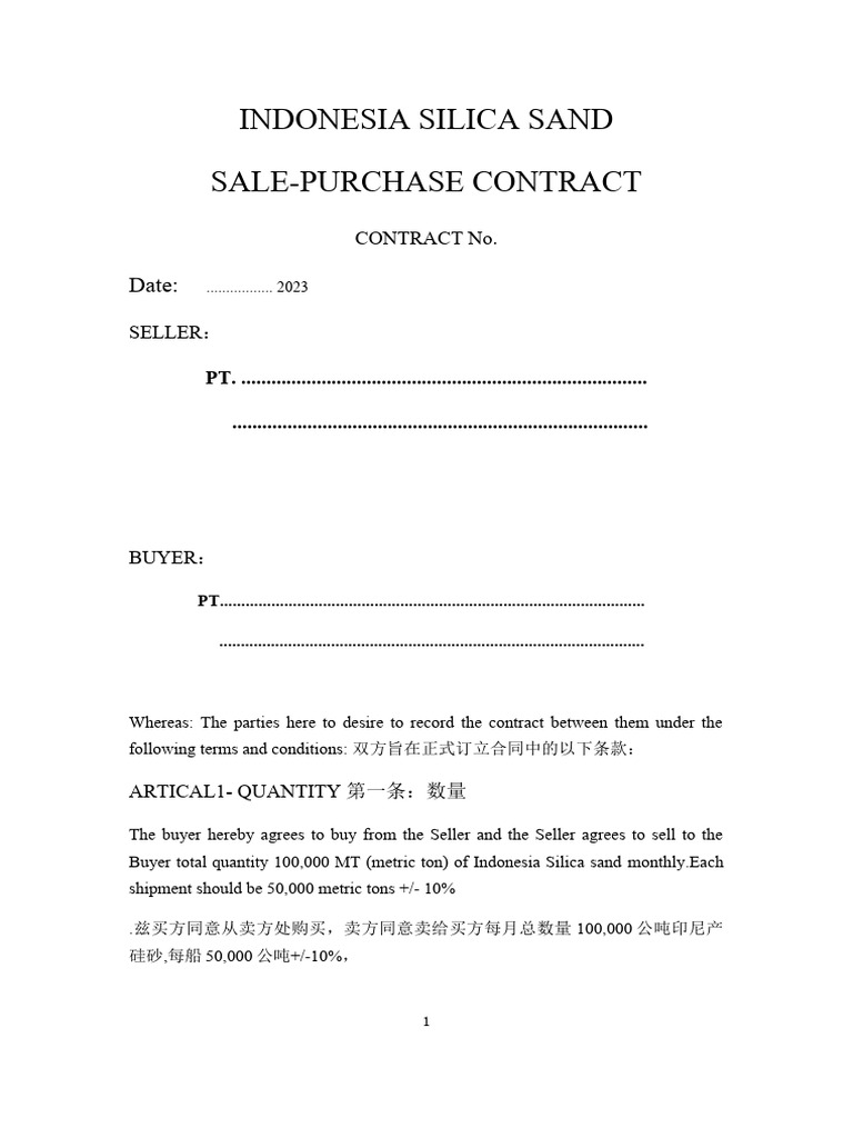 DRAFT Contract Silica | PDF