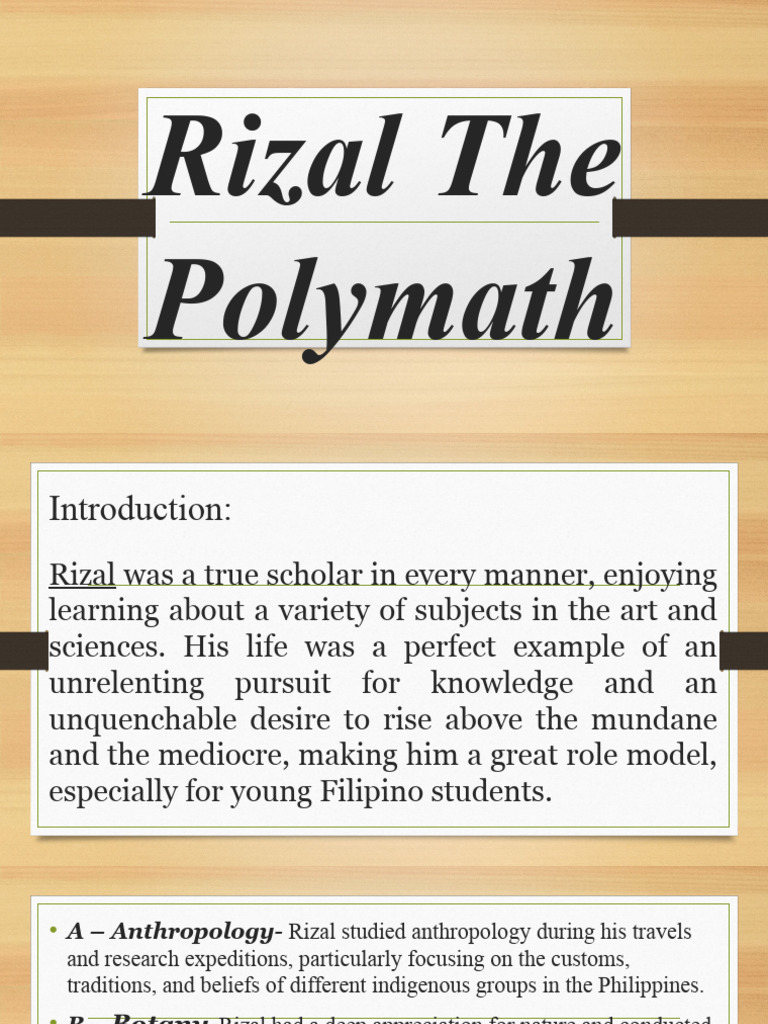 Rizal The Polymath | Download Free PDF | Philippines | Poetry Rizal The Polymath | Download Free PDF | Philippines | Poetry