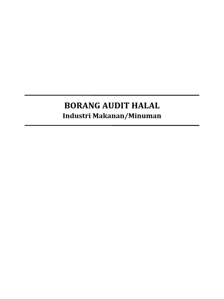 Borang Audit Halal (Simulasi) | PDF