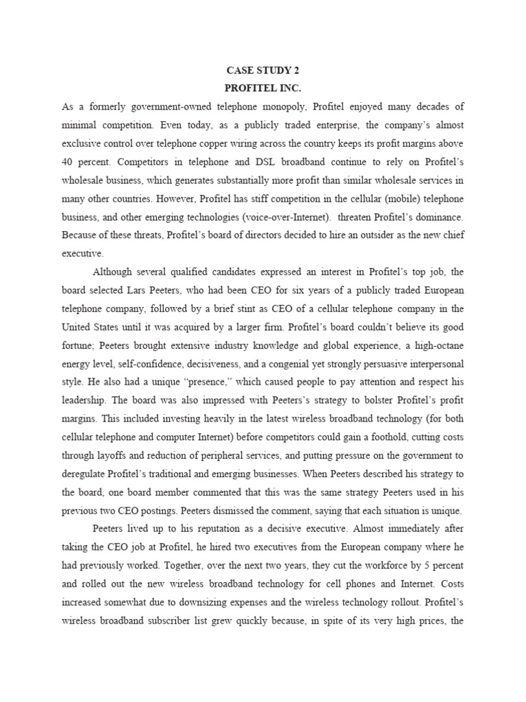 Case Study 2 | PDF | Reputation | Leadership