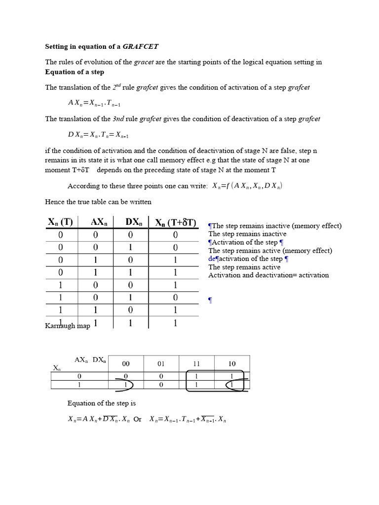 GRAFCET Step Activation Equations | PDF