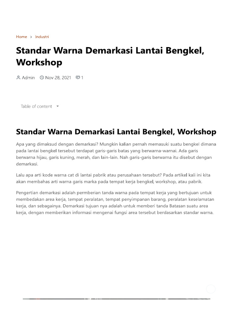 Standar Demarkasi Workshop | PDF