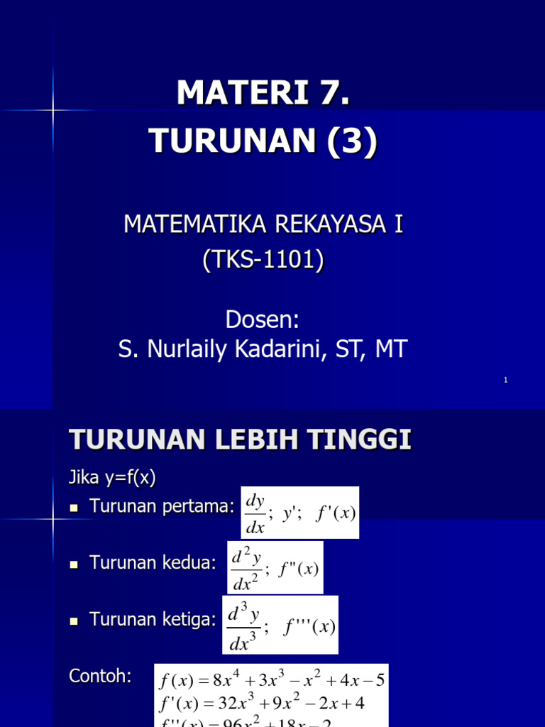 Materi 7. Turunan | PDF