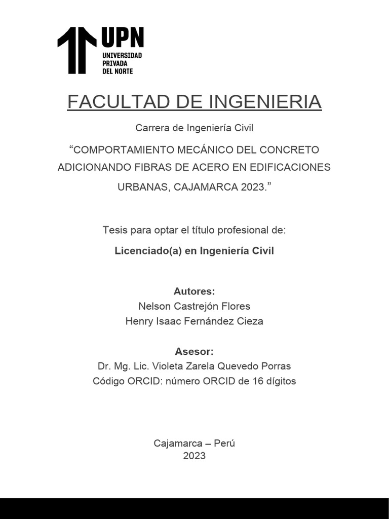 Formato Para El Proyecto De Tesis PDF Hormig n Validez Estad sticas 