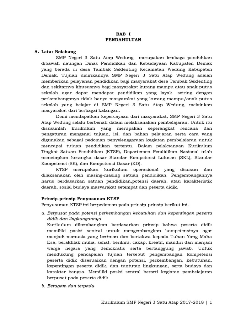 KTSP Satap 2017-2018 | PDF