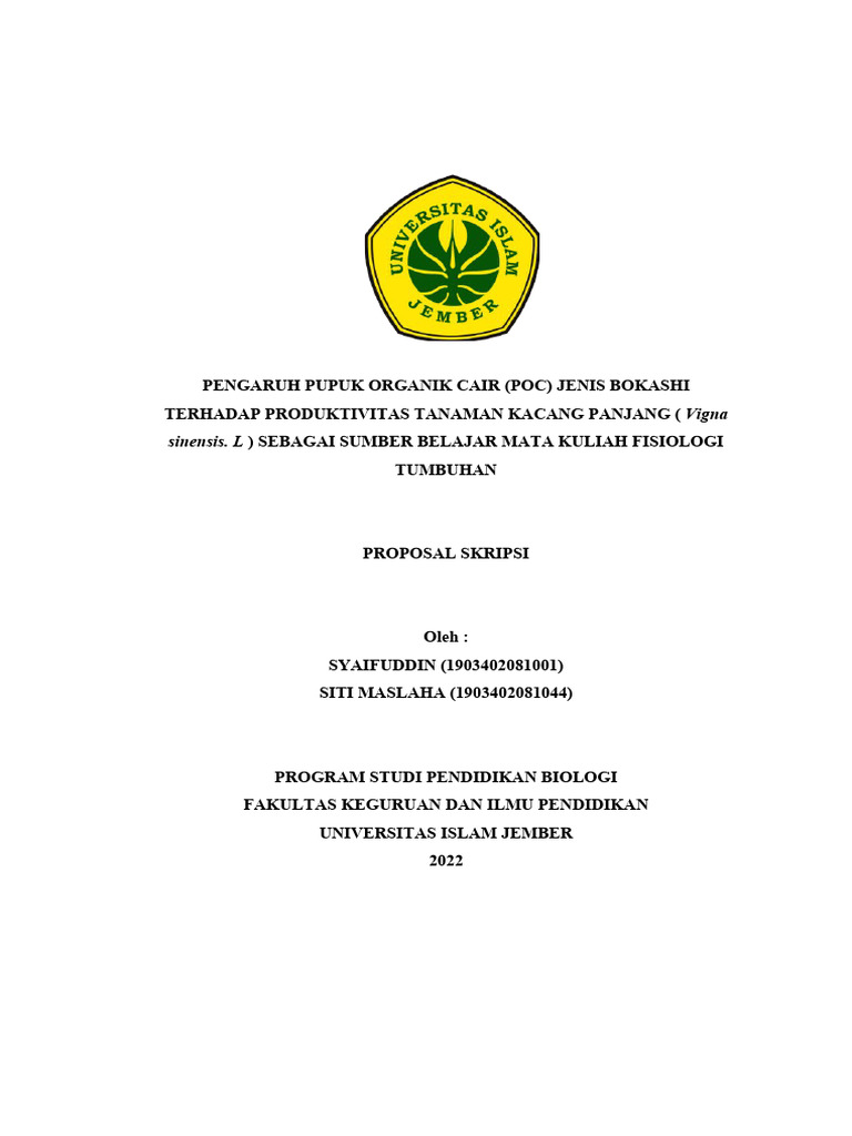 PROPOSAL PENELITIAN (Tugas Uas Metpen) | PDF