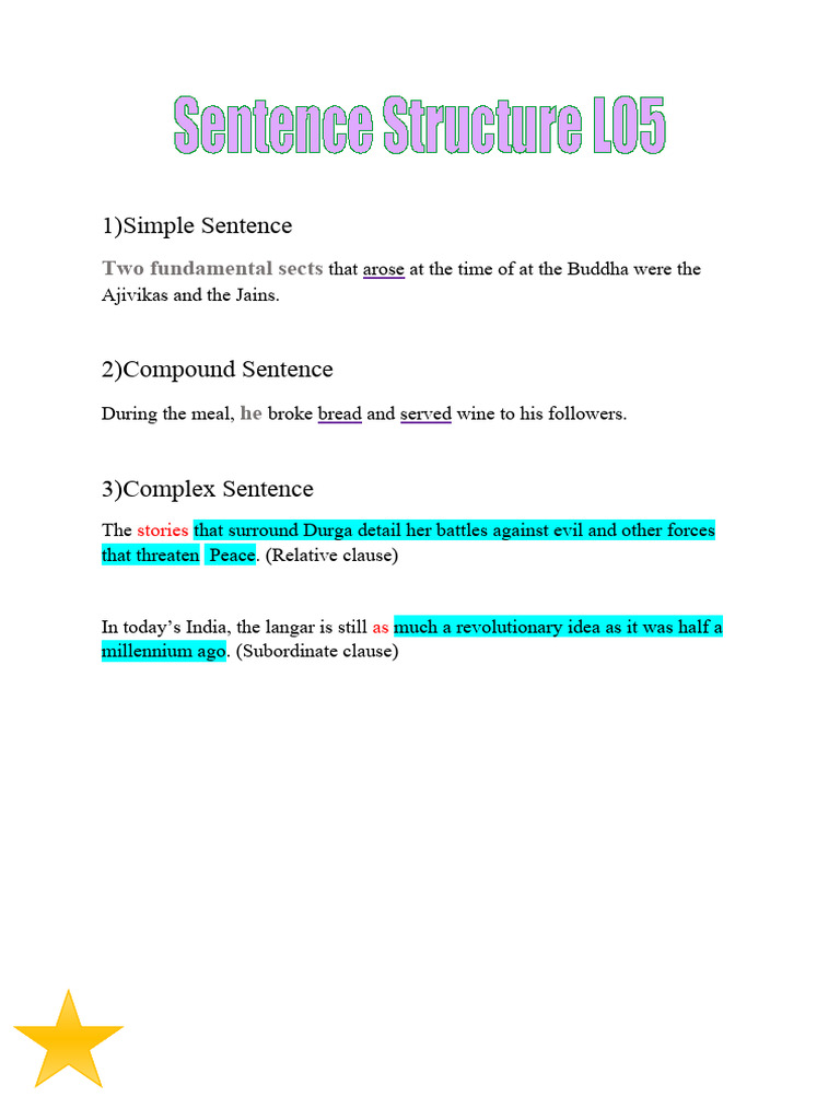 English Sentence Structure | PDF