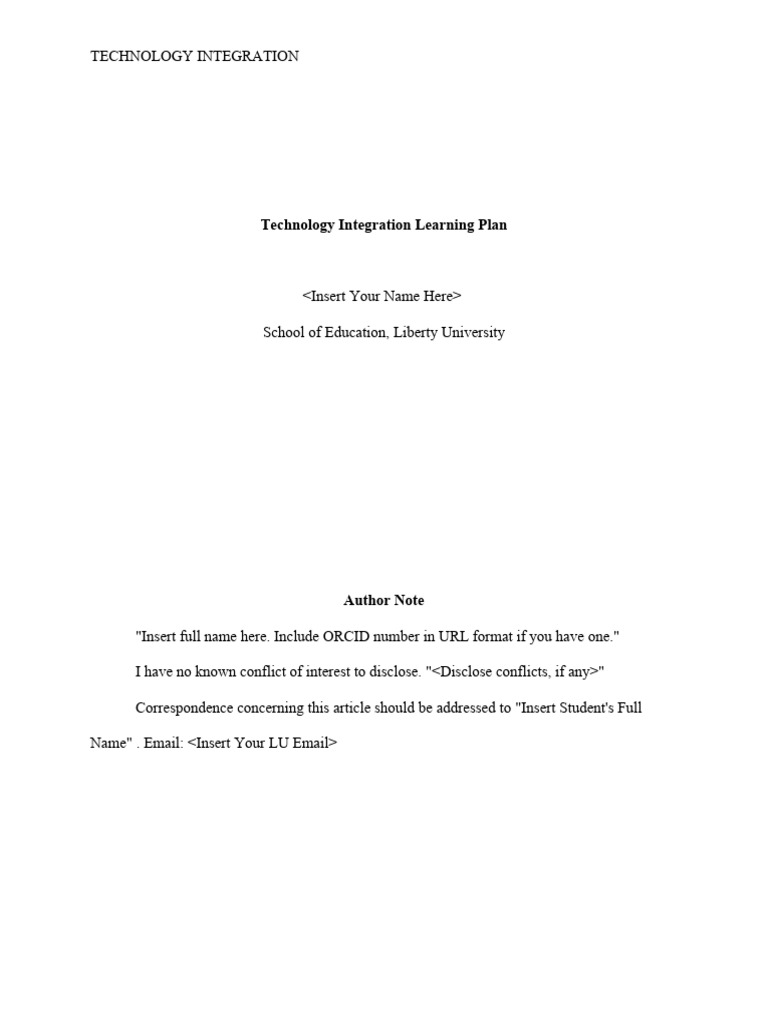Technology Integration Learning Plan | PDF
