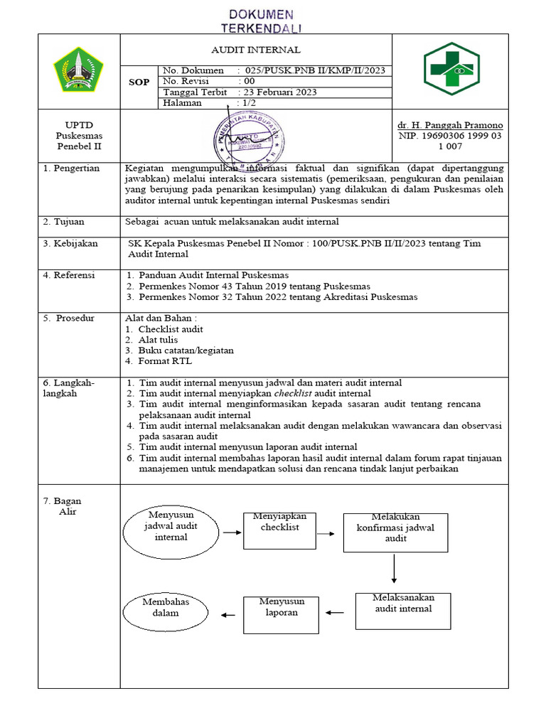 Sop Audit Internal | PDF | Business | Finance & Money Management
