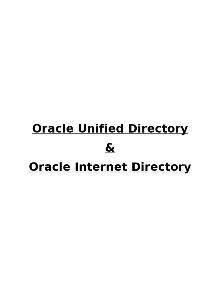 Oracle Unified and Internet Directory | PDF | Databases | Port ...