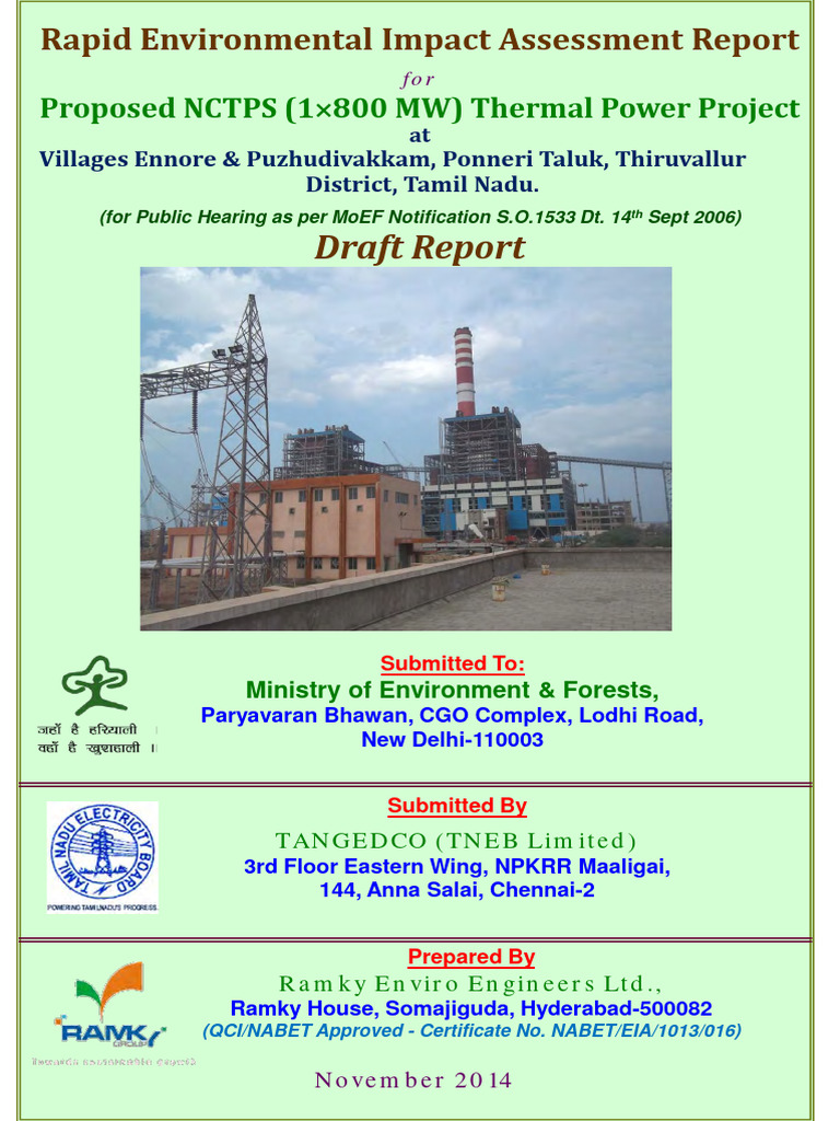 Tangedco Final Draft Eia Report | Download Free PDF | Environmental Impact Assessment ...