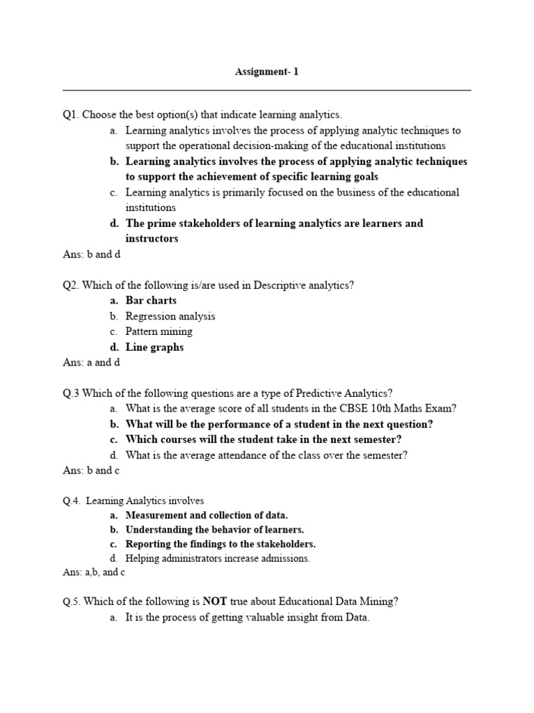 Learning Analytics Tools Assignments 2022 | PDF