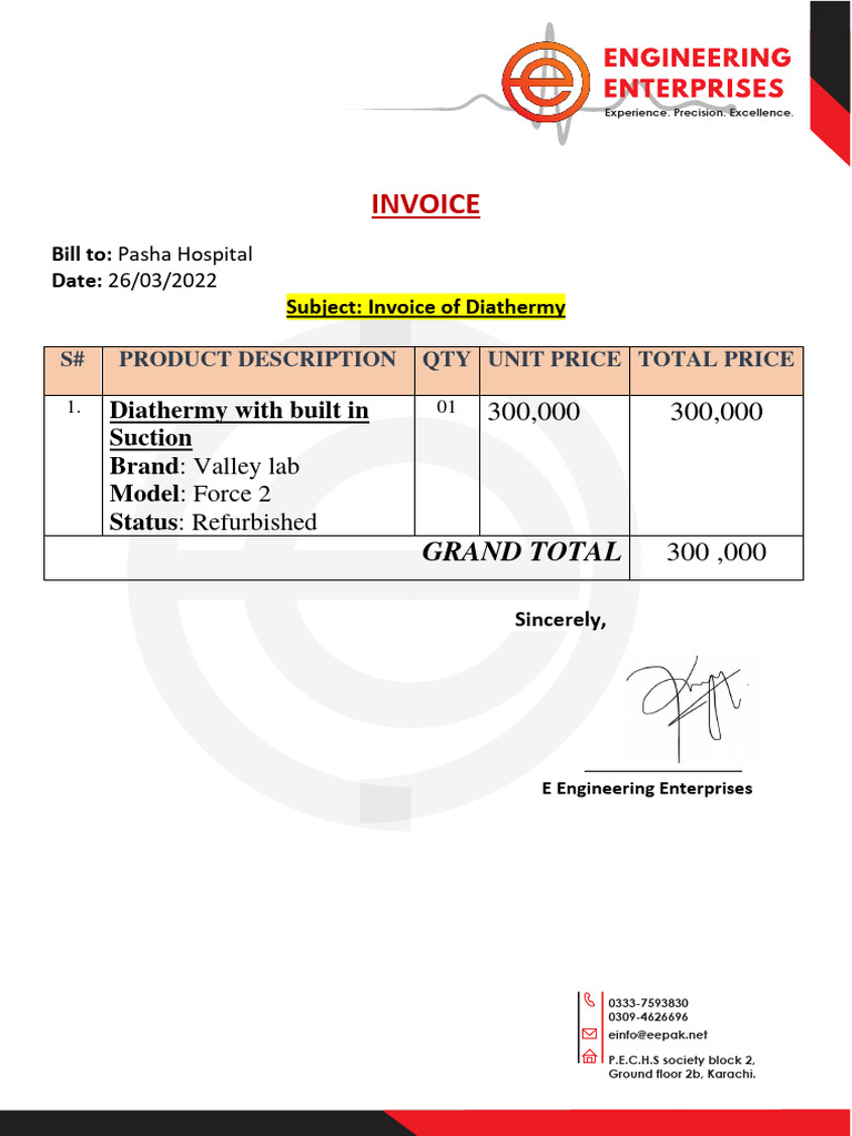 Invoice, Pasha | PDF