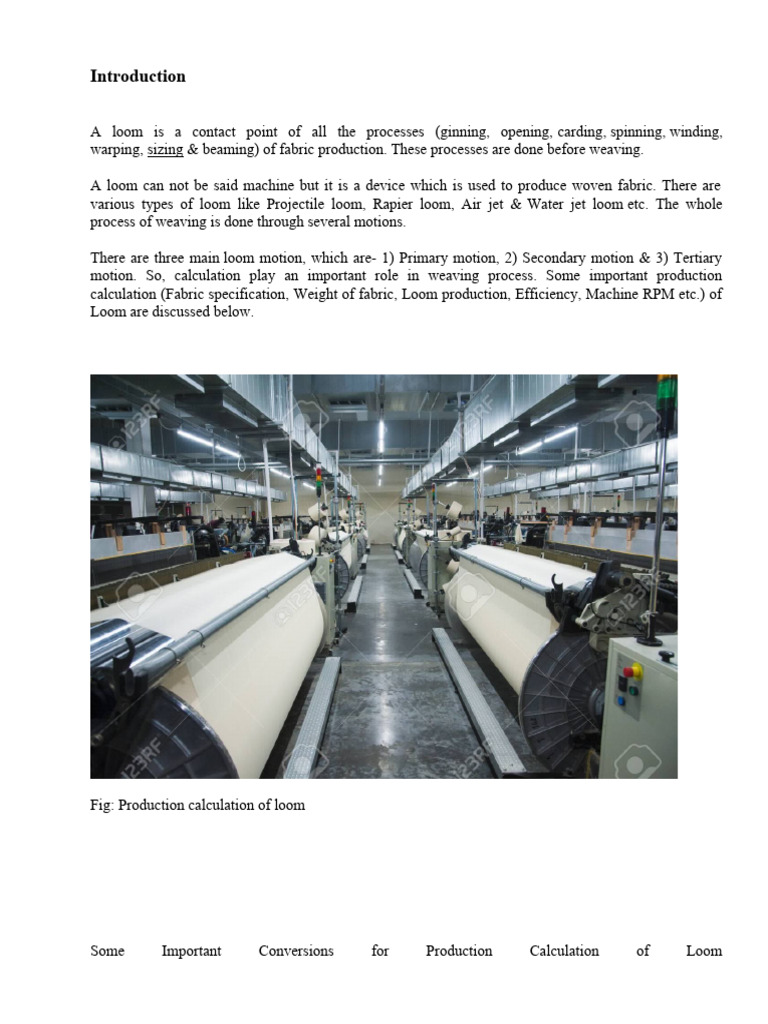 Weaving Calculations | PDF