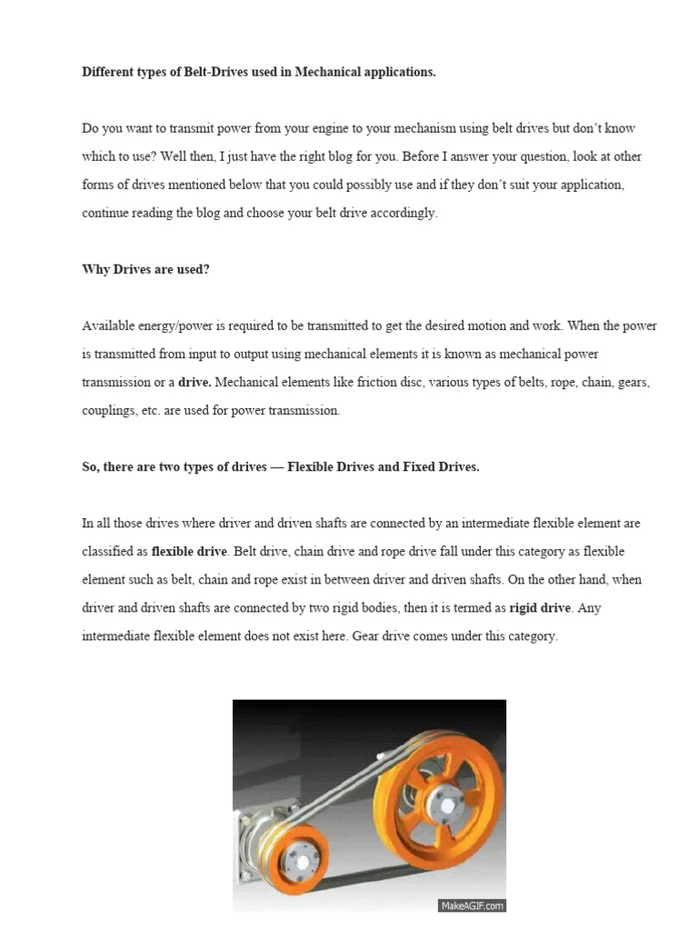 Belt Drives | PDF | Belt (Mechanical) | Mechanics