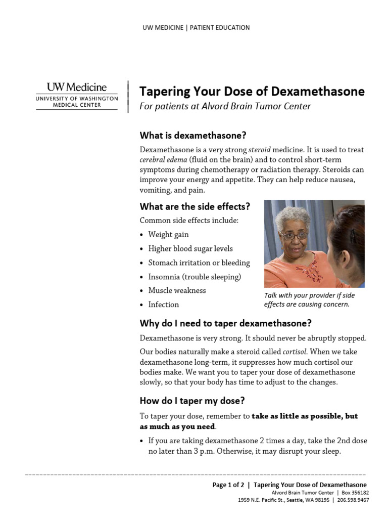 Dexamethasone Tapering Guidelines | PDF | Dose (Biochemistry) | Chemistry
